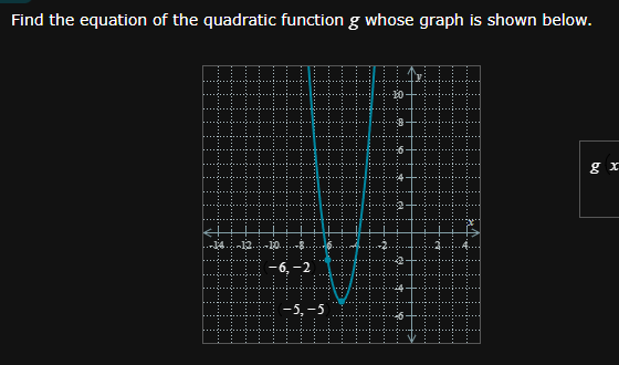 Find the equation of the quadratic function | StudyX