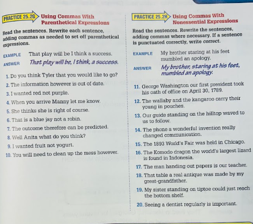 PRACTICE 25.26 Using Commas With | StudyX