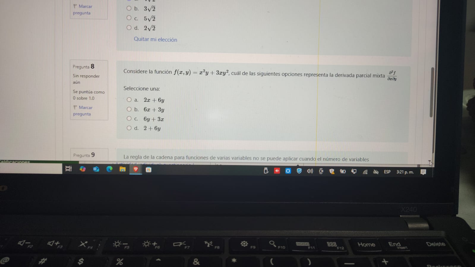 Consider the function $f(x, y) = x^2y