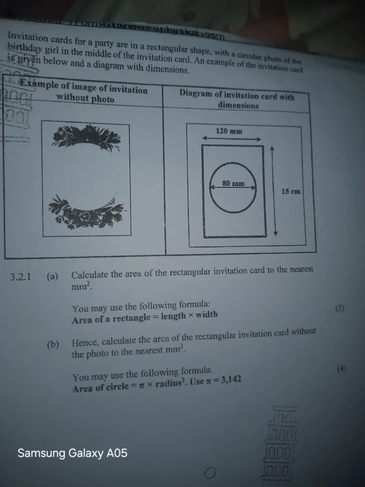 3.2.1 (a) Calculate the area of the | StudyX