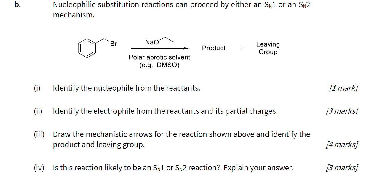 b. Nucleophilic substitution reactions can | StudyX