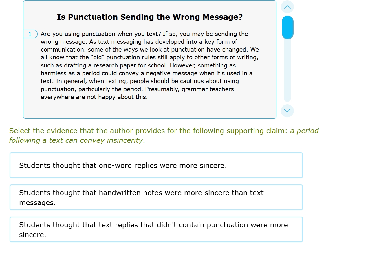 Select the evidence that the author provides | StudyX