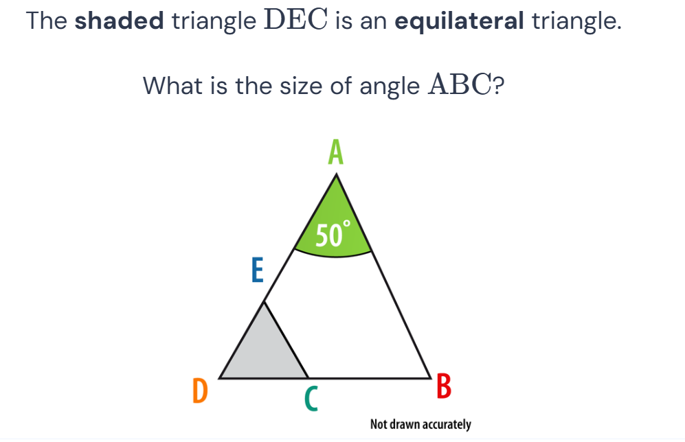 The shaded triangle DEC is an equilateral | StudyX