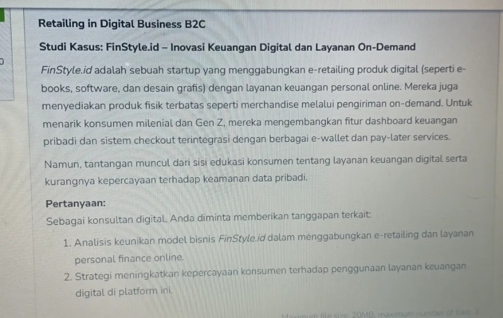 Sebagai konsultan digital, Anda diminta | StudyX