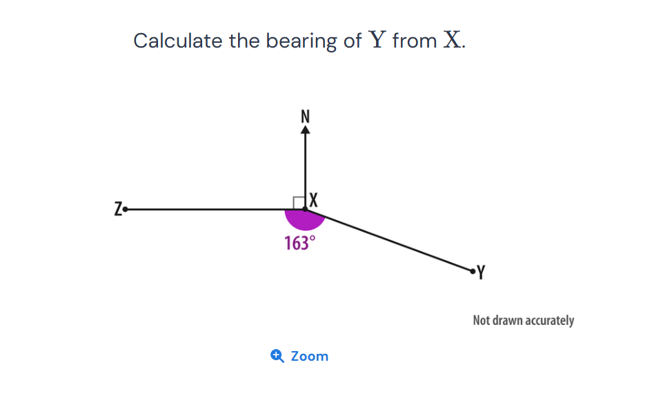 Calculate the bearing of Y from X. The | StudyX