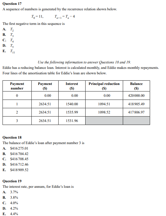 Question 17 A sequence of numbers is | StudyX