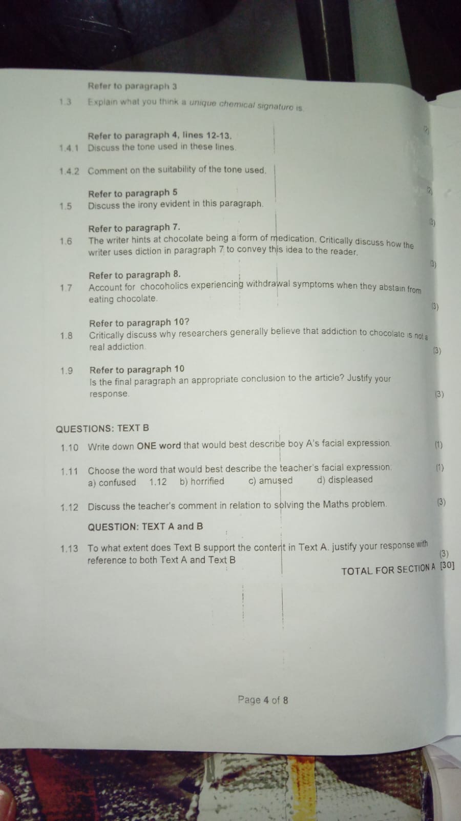 1.3 Explain what you think a unique chemical | StudyX