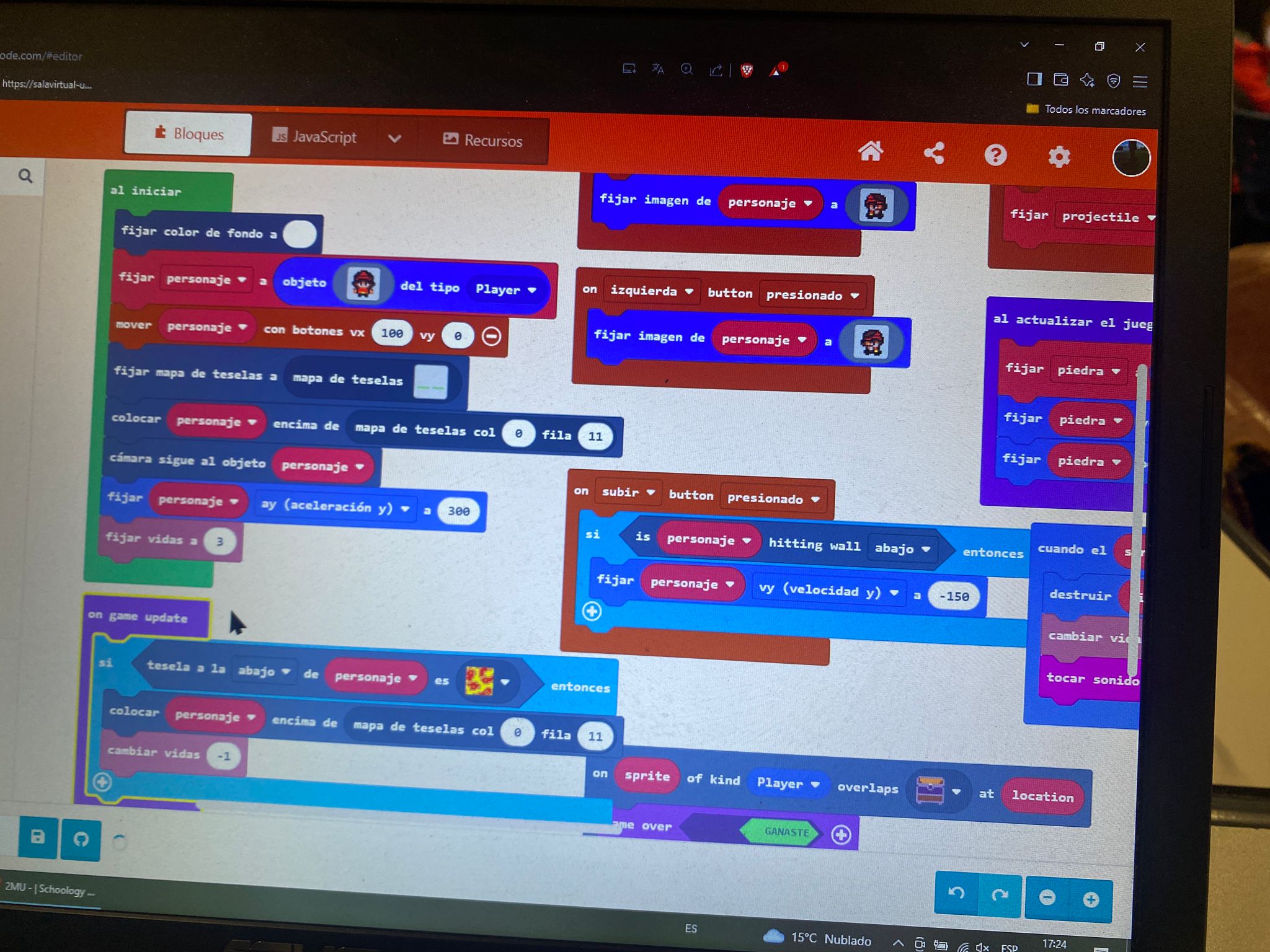 The images show blocks of code for a game | StudyX