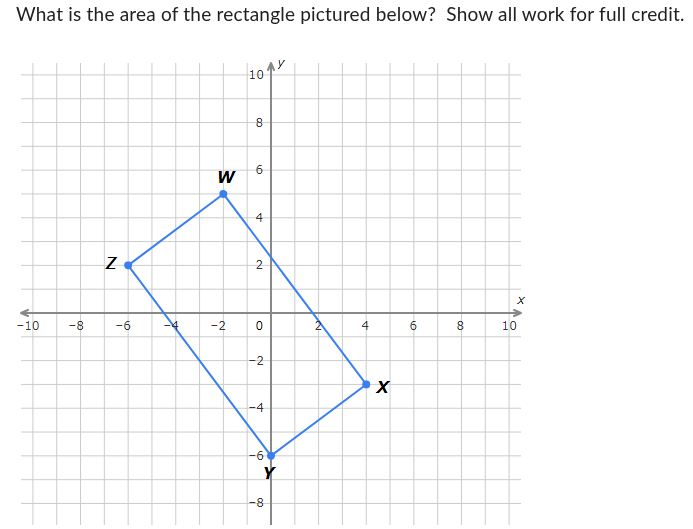 What is the area of the rectangle pictured | StudyX