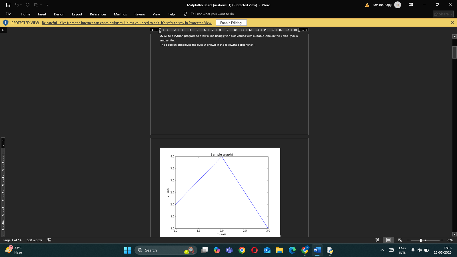 2. Write a Python program to draw a line | StudyX