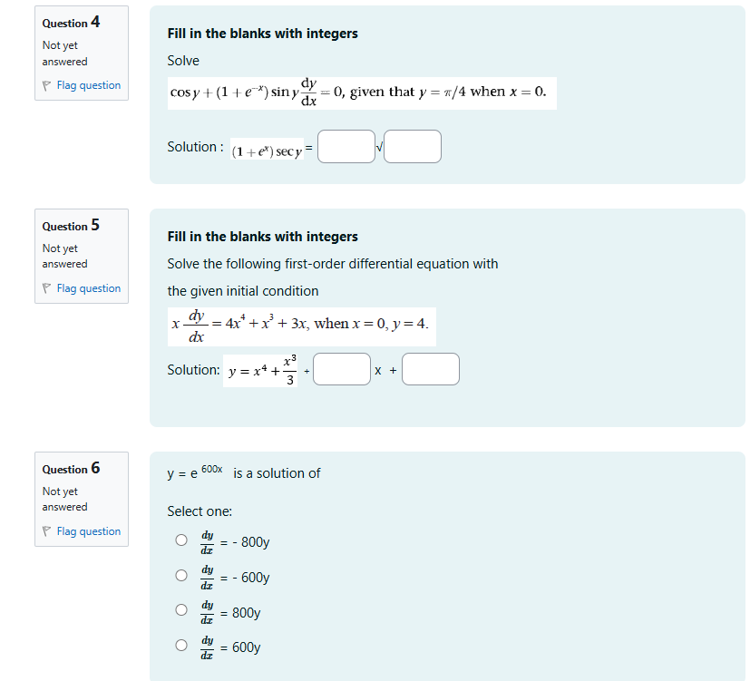 Fill in the blanks with integers Solve $ | StudyX