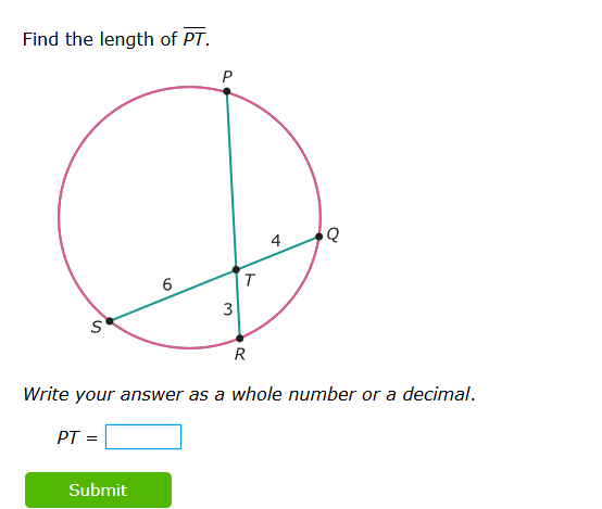 Find the length of $ {PT}$. $ {ST} = 6$ $ | StudyX