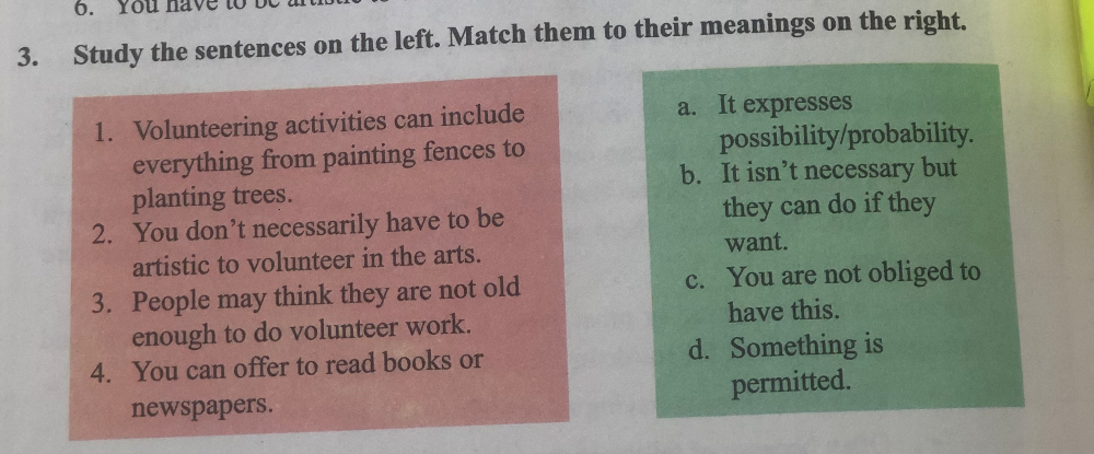 3. Study the sentences on the left. Match | StudyX