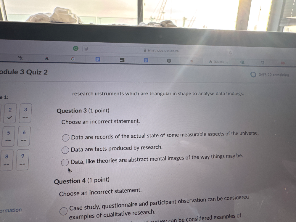 Question 3 (1 point) Choose an incorrect | StudyX