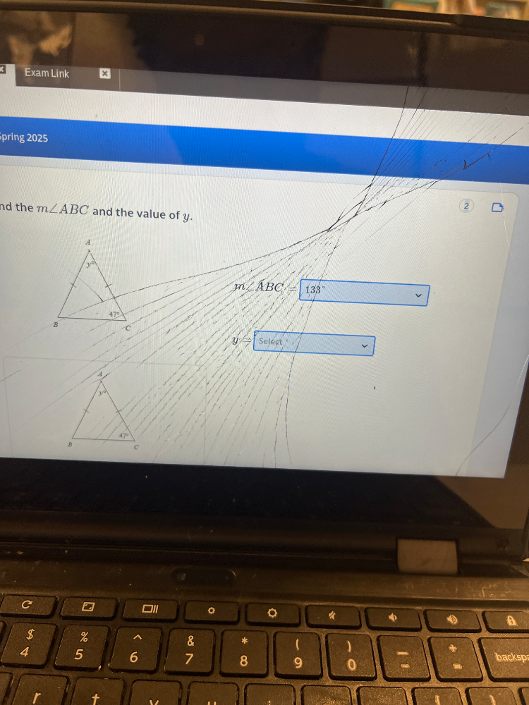 Find the $m ABC$ and the value of $y$. $m | StudyX