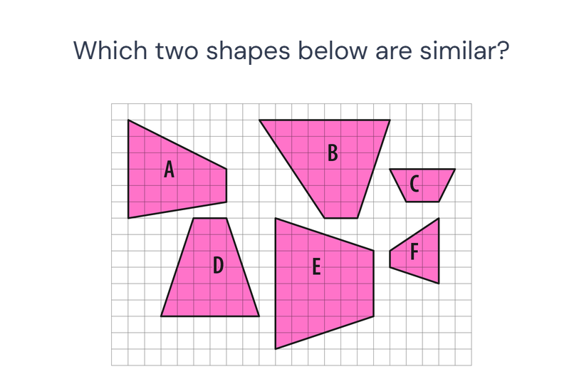 Which two shapes below are similar? Shapes | StudyX