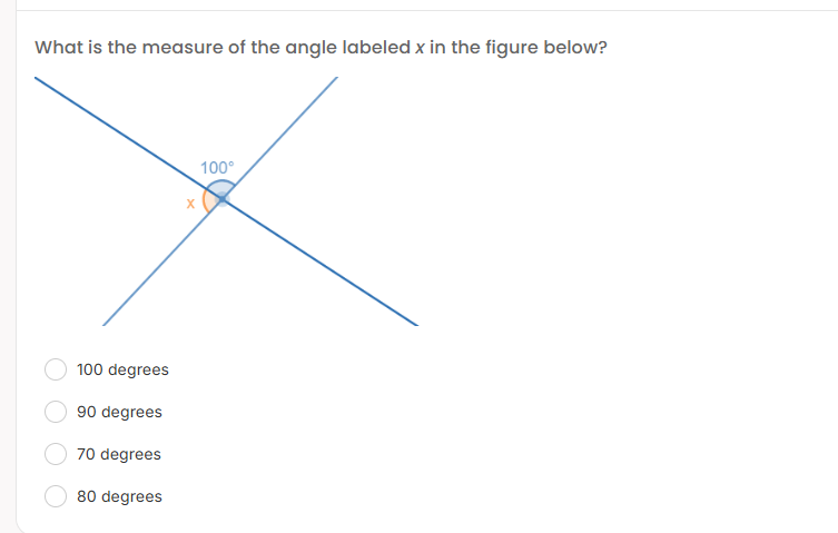 What is the measure of the angle labeled x | StudyX