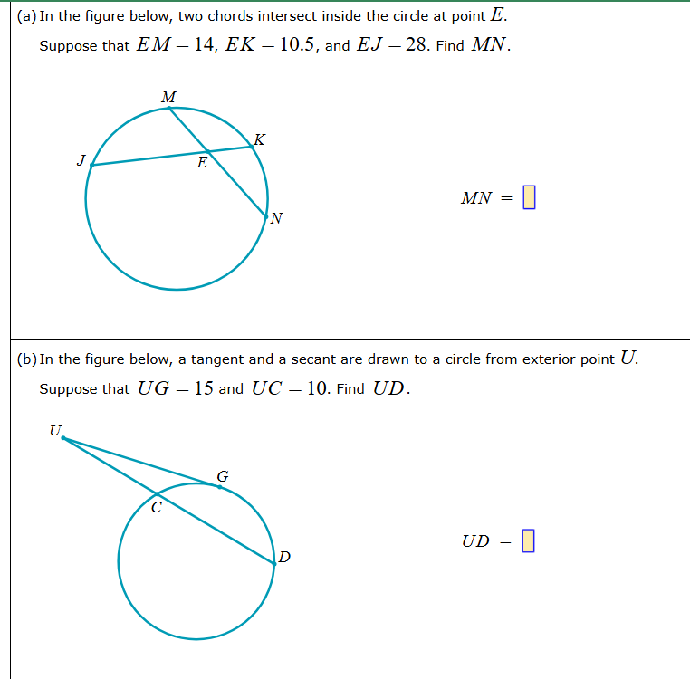 (a) In the figure below, two chords | StudyX