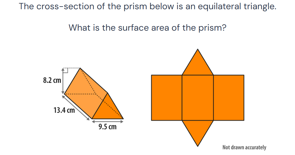 The cross-section of the prism below is an | StudyX