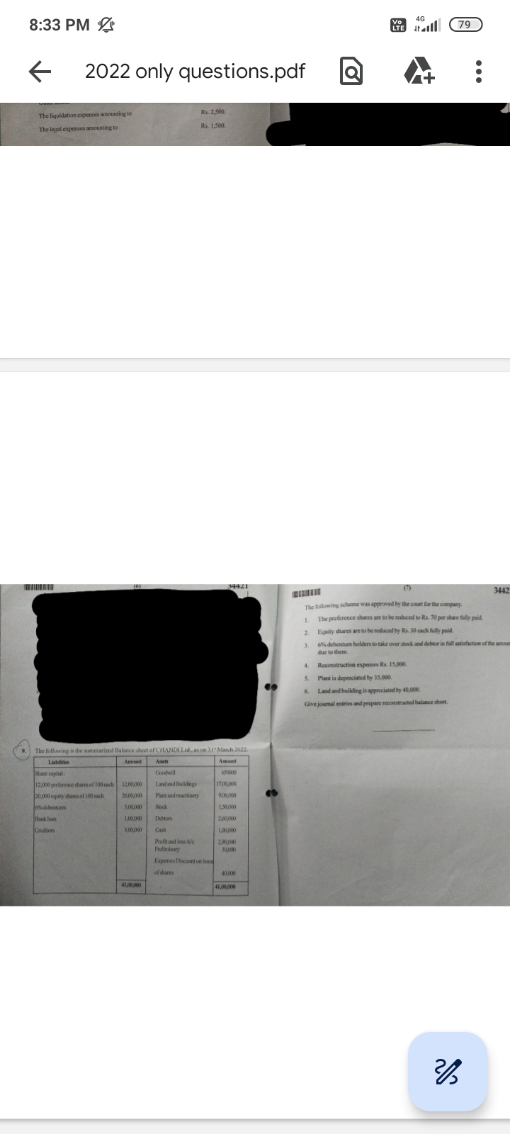 The liquidation expenses amounting to Rs. | StudyX