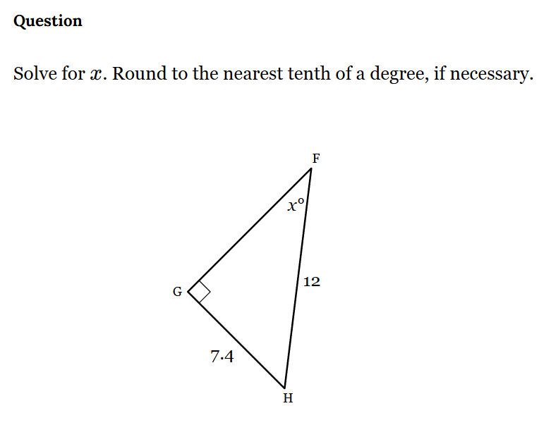 Solve for $x$. Round to the nearest tenth of | StudyX