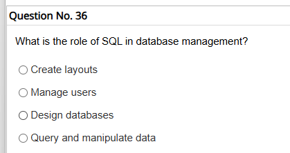 What is the role of SQL in database | StudyX