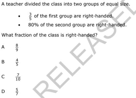 A teacher divided the class into two groups