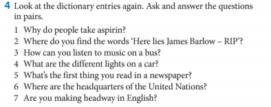 4 Look at the dictionary entries again. Ask | StudyX