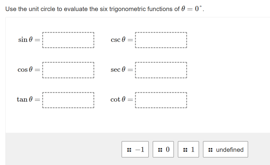 Use the unit circle to evaluate the six | StudyX