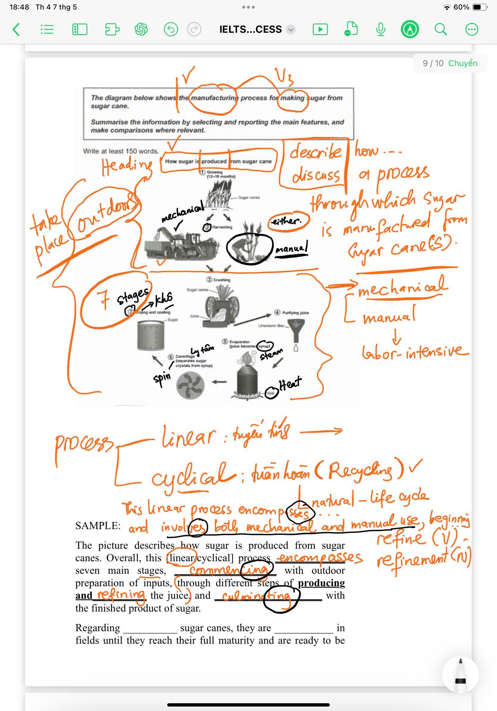 The diagram below shows the manufacturing | StudyX