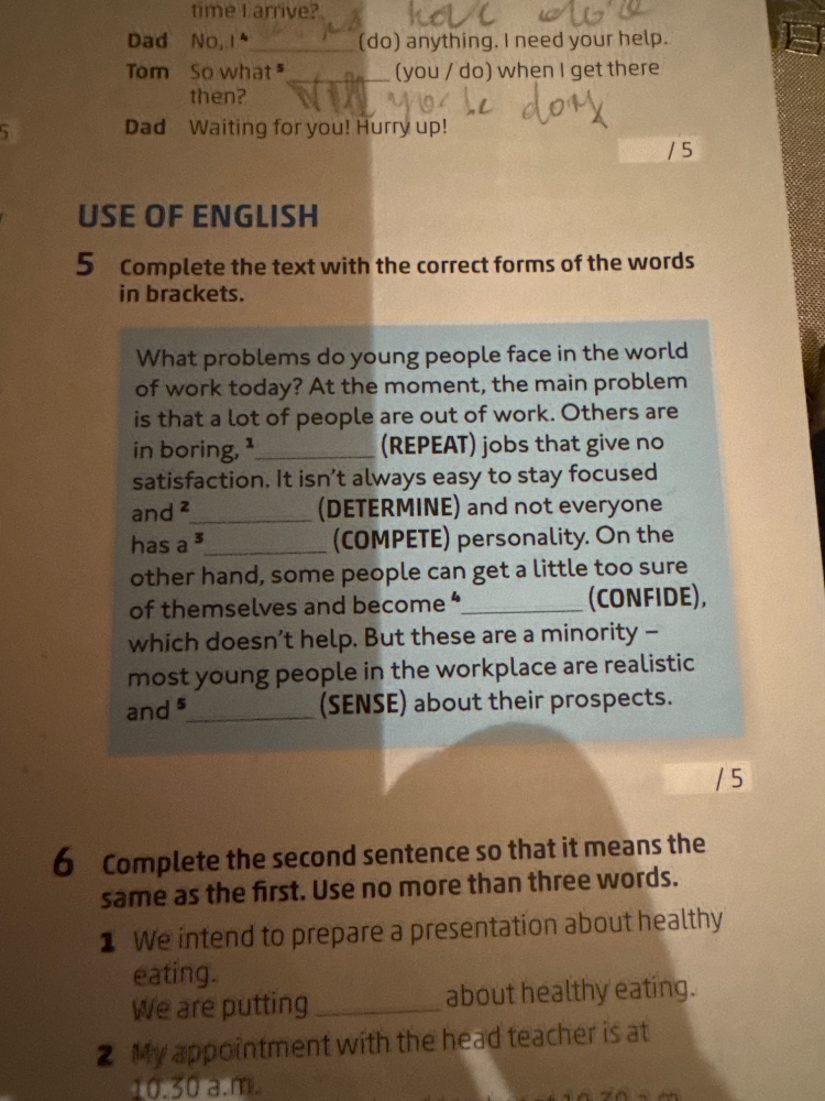 5 Complete the text with the correct forms | StudyX