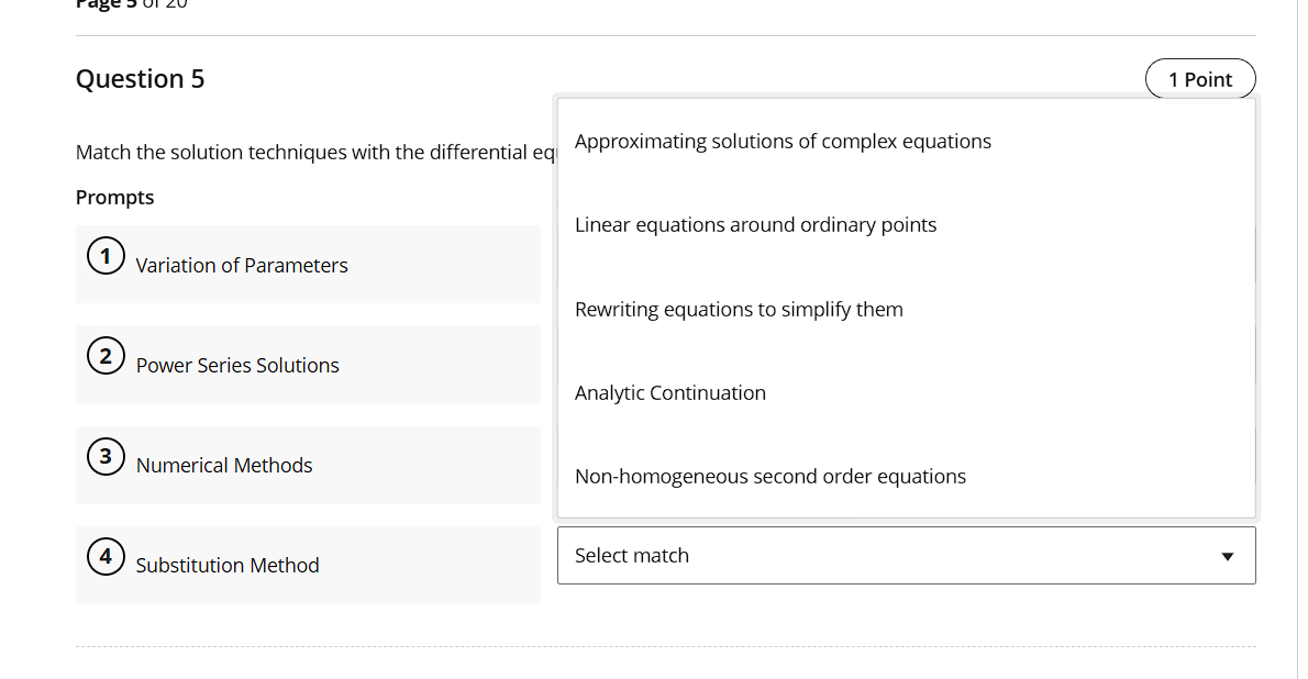 Match the solution techniques with the | StudyX