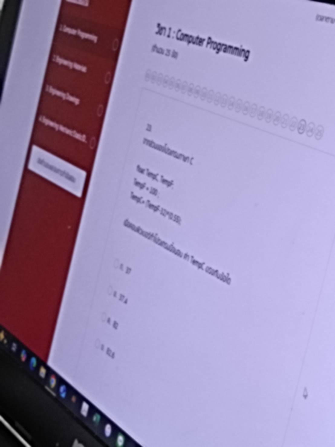 float TempC, TempF; TempF = 100; TempC = | StudyX