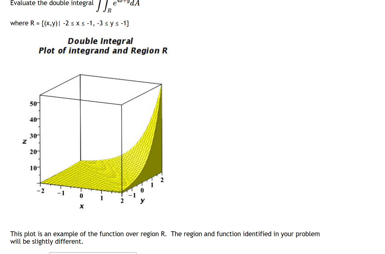 Evaluate the double integral $_R e^{4x+y} | StudyX