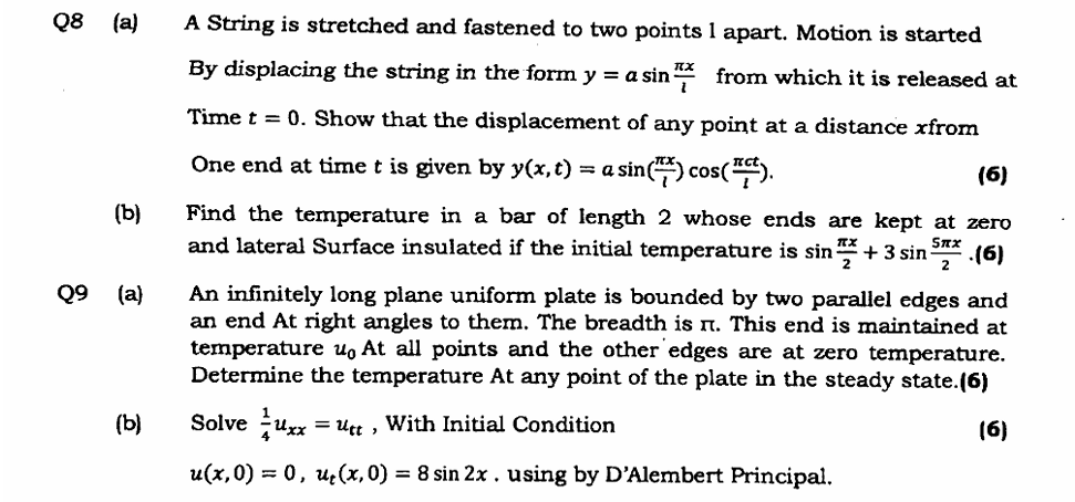 Q8 (a) A String is stretched and fastened to | StudyX