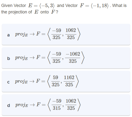 Given Vector $E = $ and Vector $F = $. What | StudyX