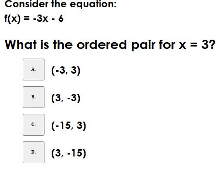 Consider the equation: $f(x) = -3x - 6$ | StudyX