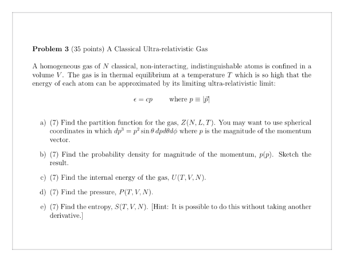 Problem 3 (35 points) A Classical | StudyX