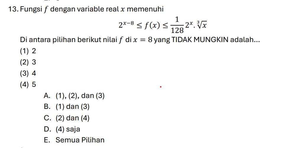 13. Fungsi $f$ dengan variable real $x$ | StudyX