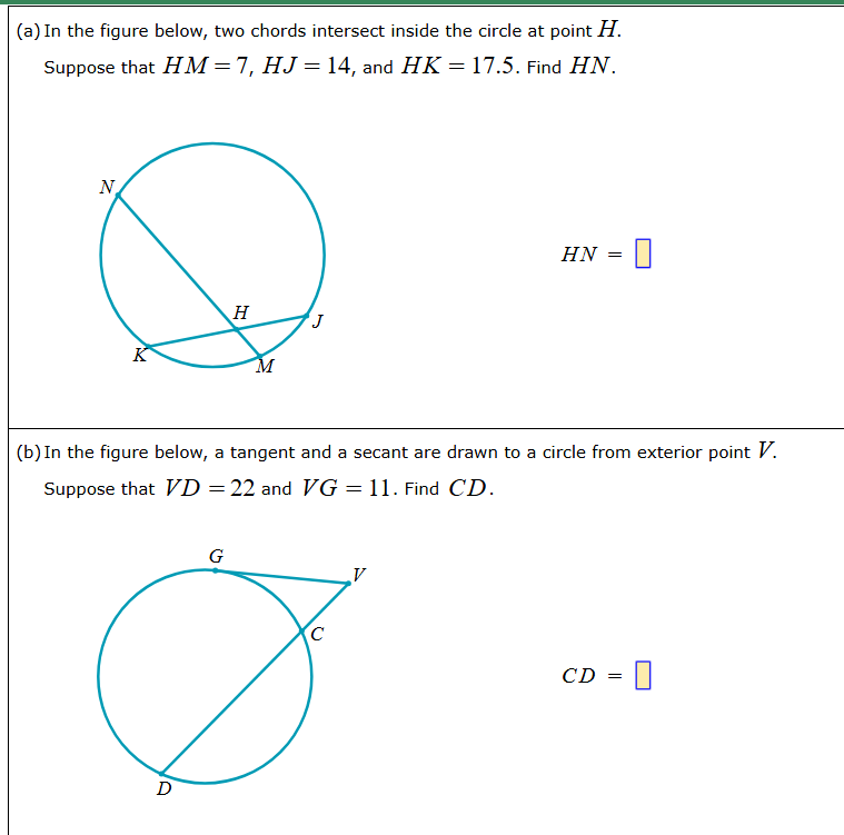(a) In the figure below, two chords | StudyX
