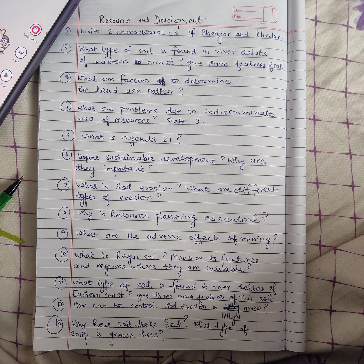 1. Write 2 characteristics of Bhangar and | StudyX