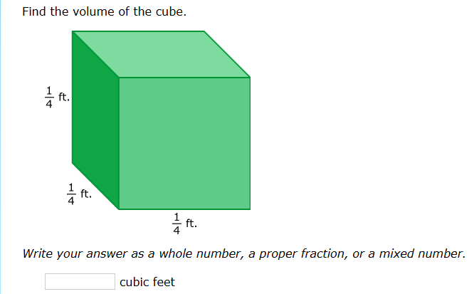 Find the volume of the cube. The cube has | StudyX