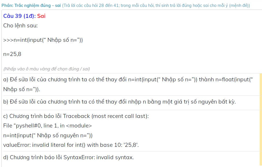 Cho lệnh sau: >>>n=int(input(" Nhập số | StudyX