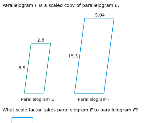 Parallelogram F is a scaled copy of | StudyX