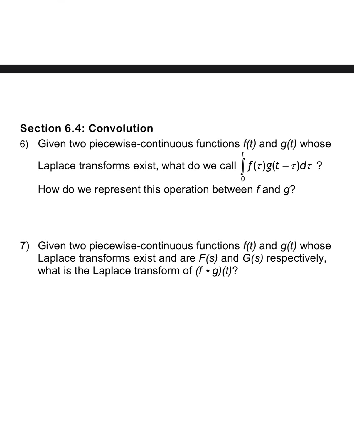 6) Given two piecewise-continuous functions | StudyX