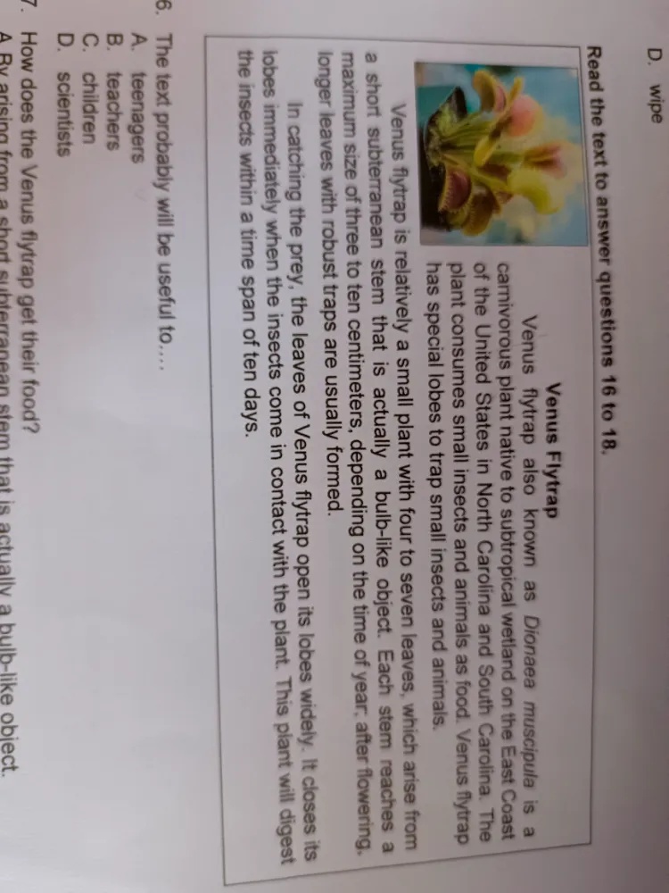 Read the text to answer questions 16 to 18. | StudyX