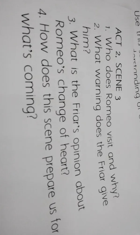 ACT 2, SCENE 3 1. Who does Romeo visit and | StudyX