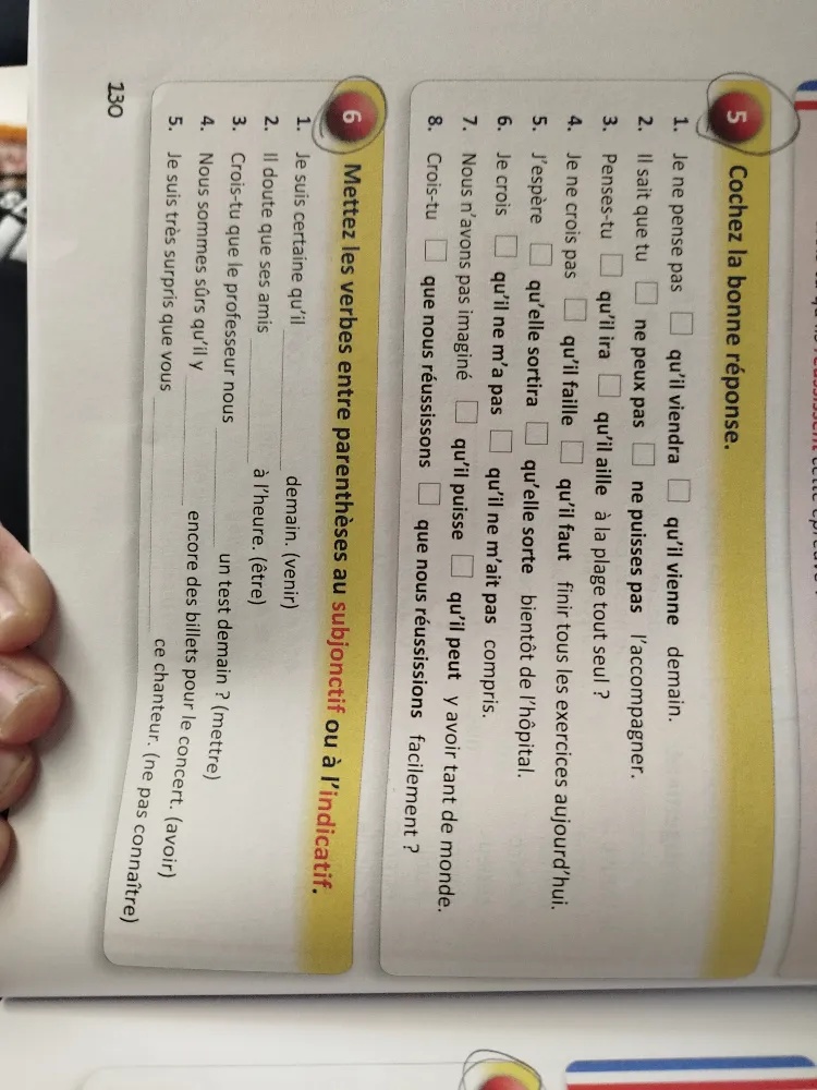 Cochez la bonne réponse. 1. Je ne pense pas | StudyX