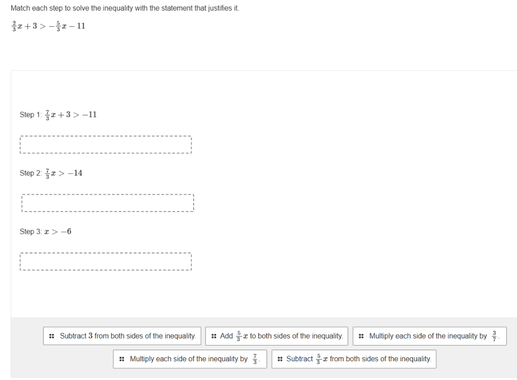 Match each step to solve the inequality with | StudyX