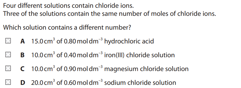 Four different solutions contain chloride | StudyX